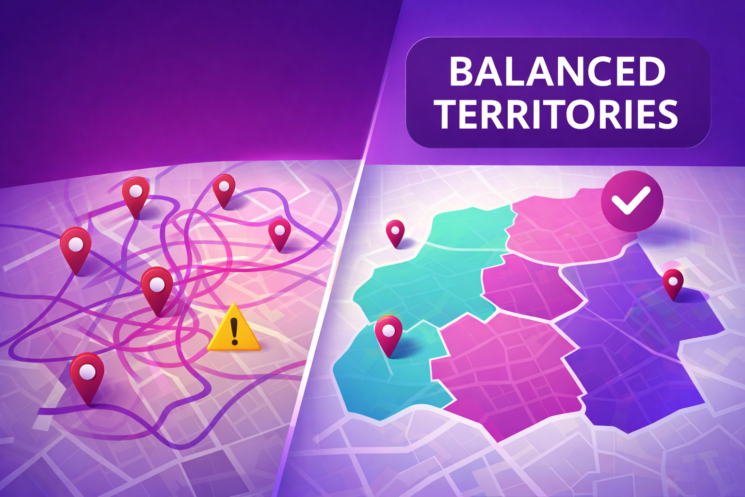 Sales territory balancing on a map - Mapsly
